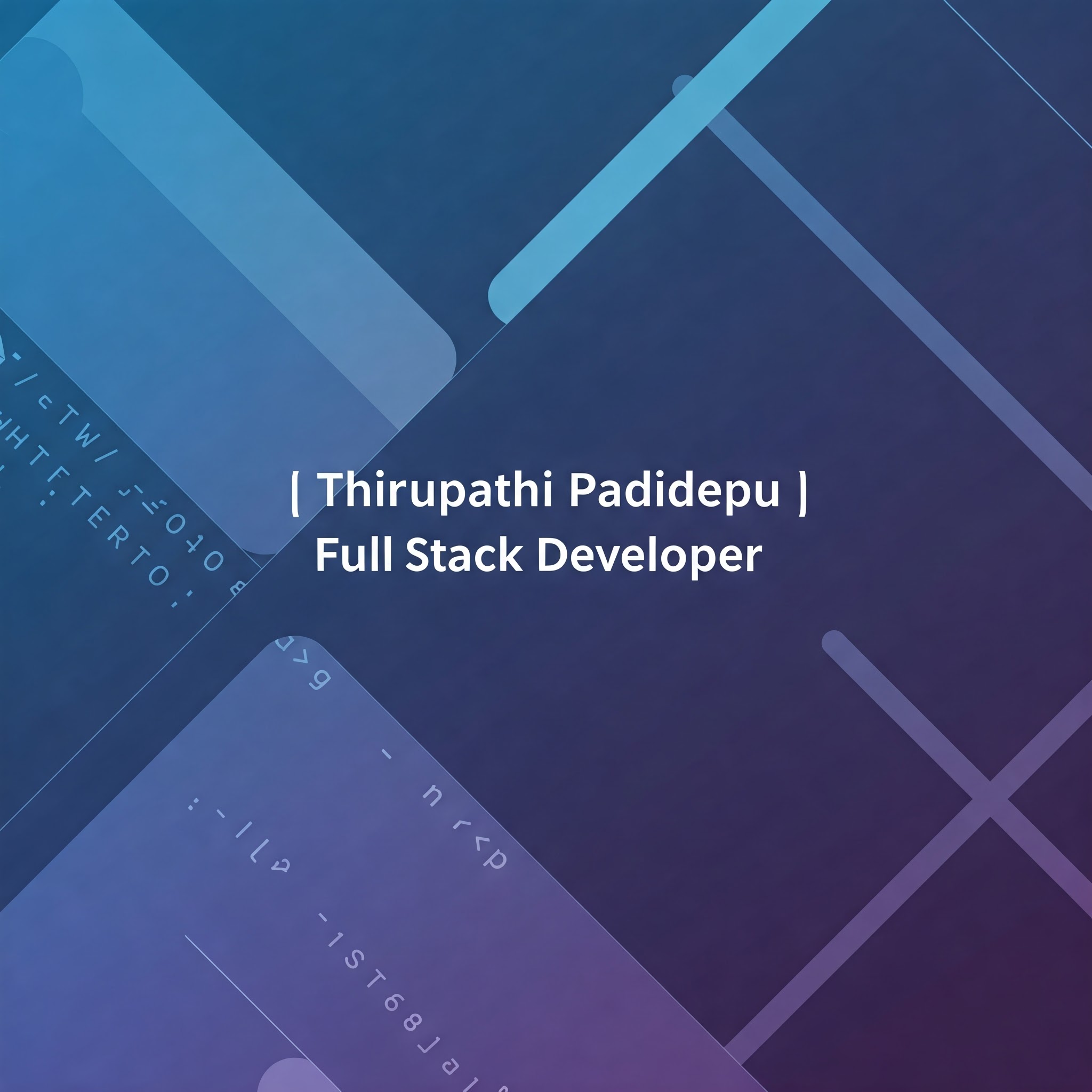 Thirupathi Padidepu | Full Stack .NET & React Developer | Freelancer Portfolio